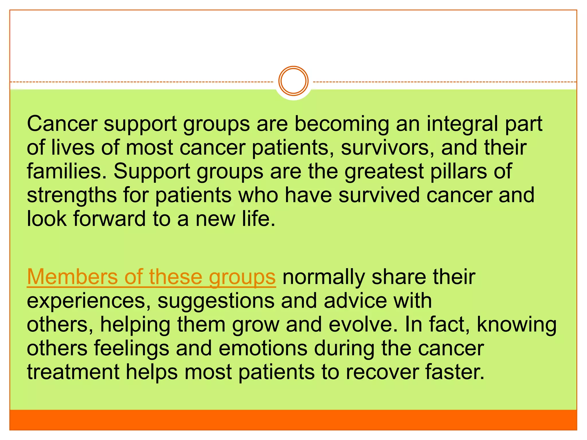 Cancer support groups | PPTX