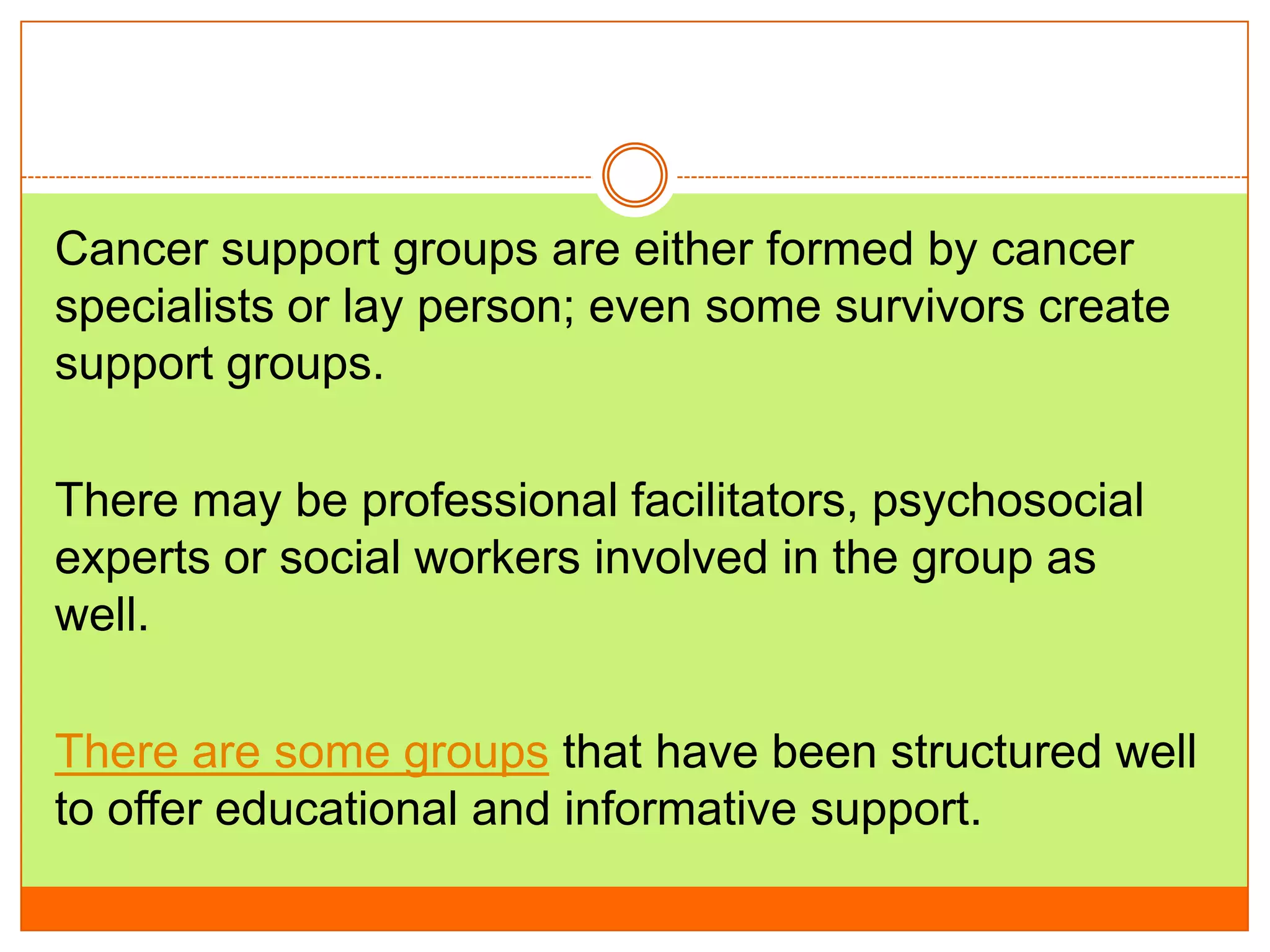 Cancer support groups | PPTX
