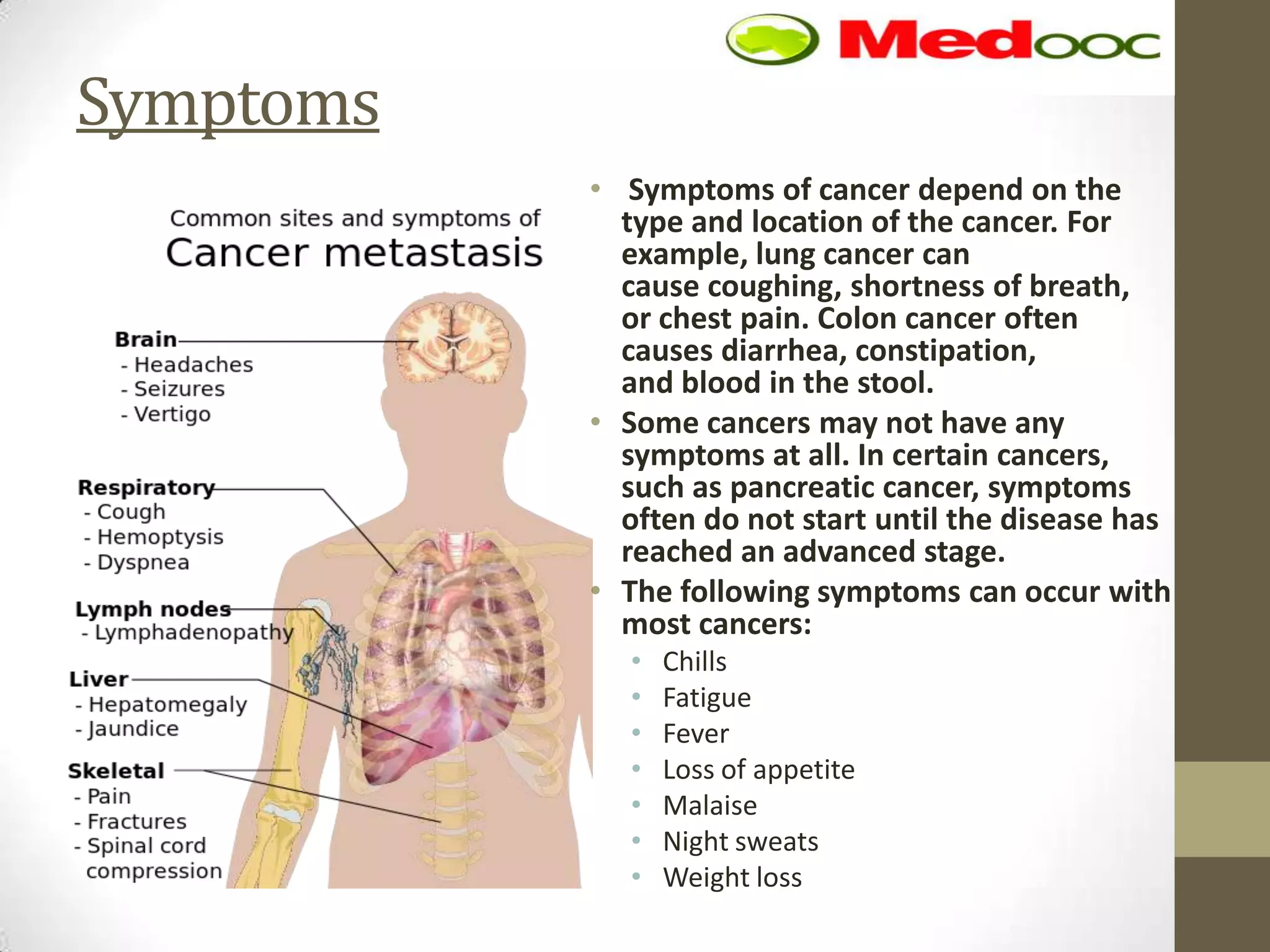 Cancer symptoms and treatment | PPTX