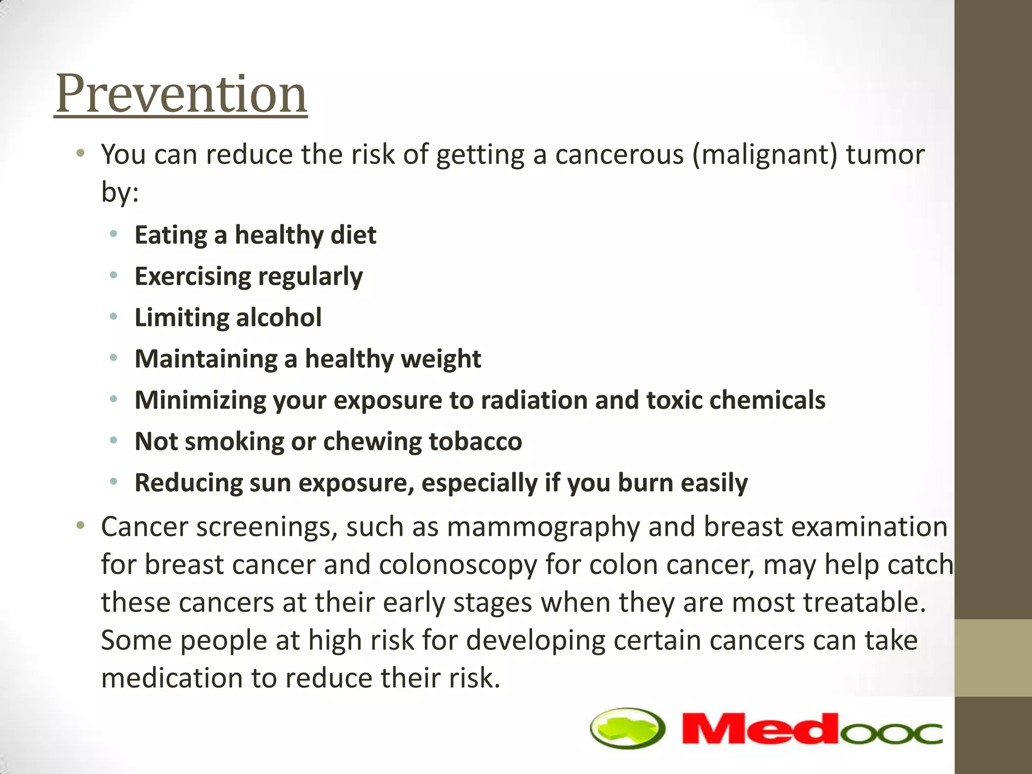 Cancer symptoms and treatment | PPTX