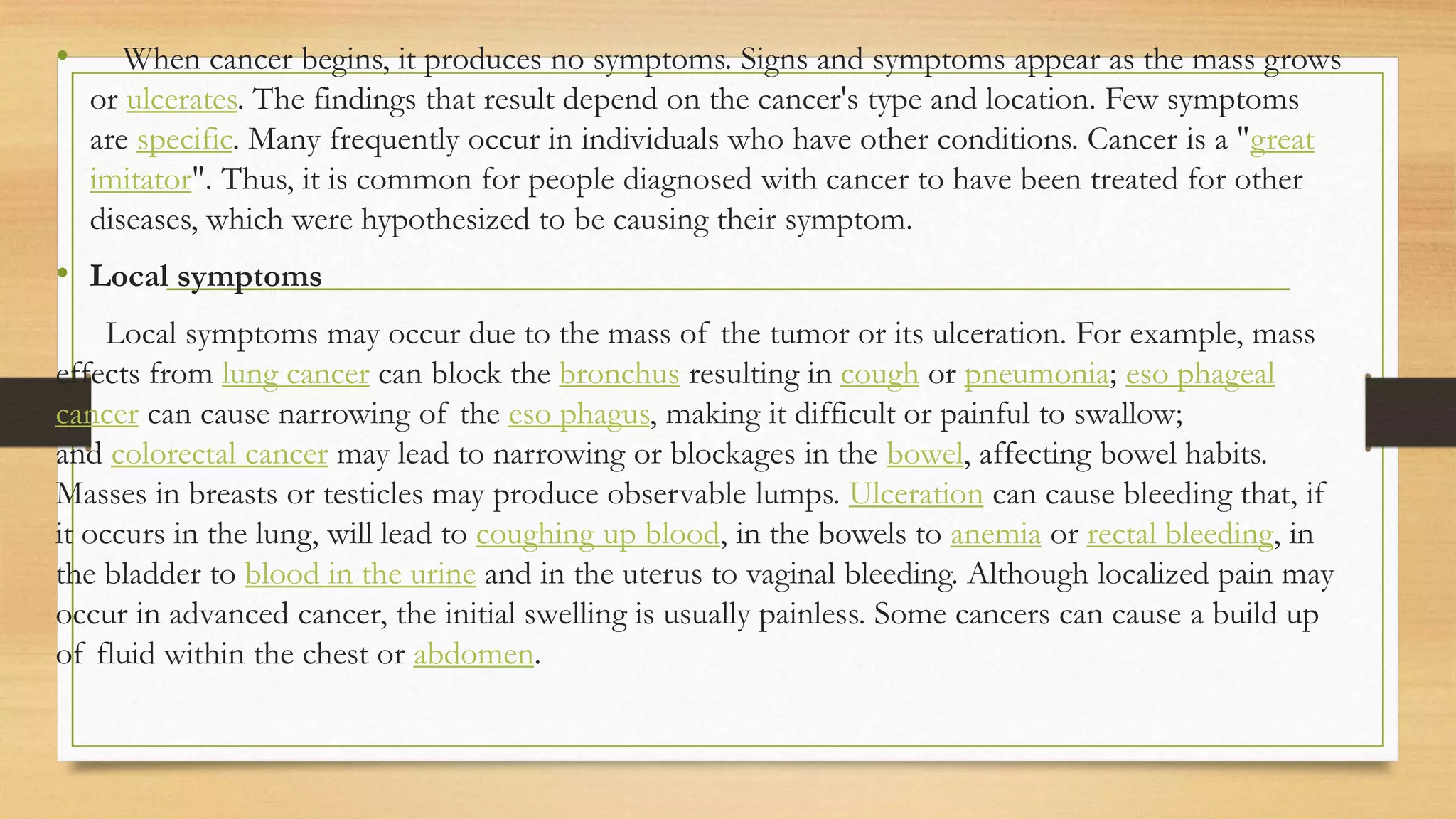 Cancer types and properties | PPTX
