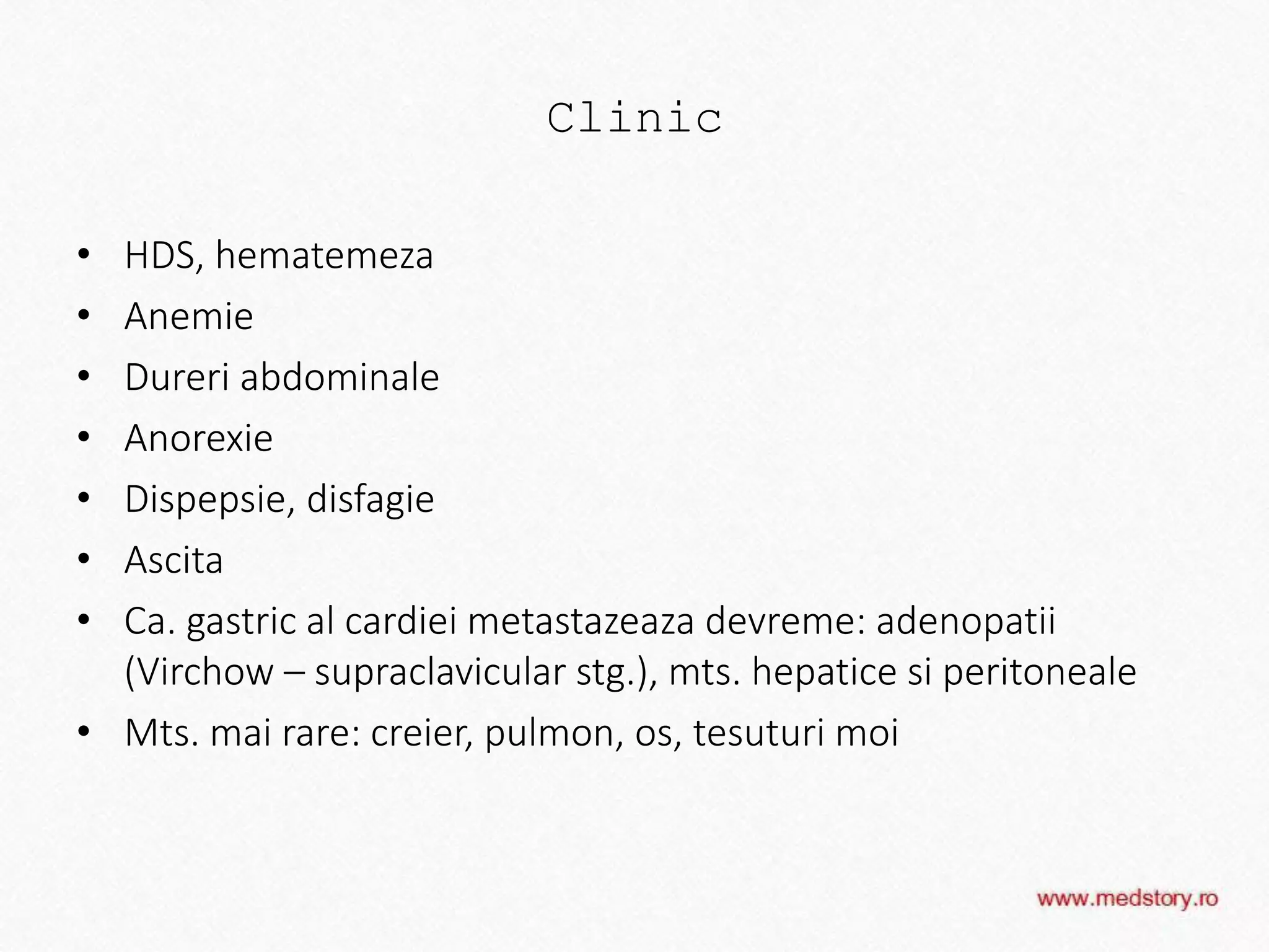 Cancerul gastric | PPTX