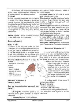 Cancerul pulmonar | PDF