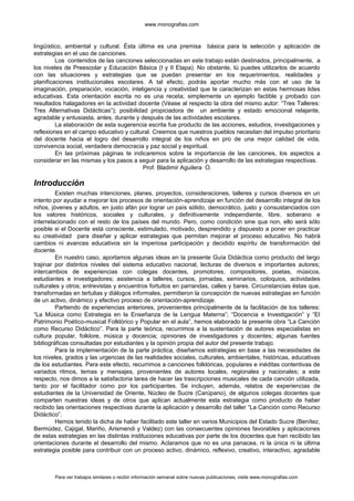 Cancion Didactica | DOC