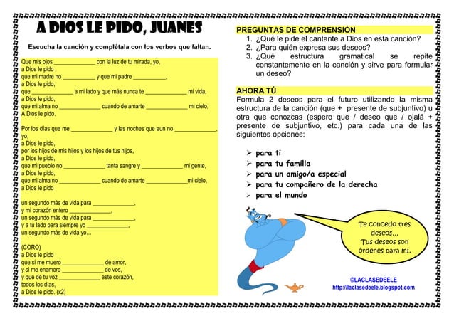 Cancion a dios le pido | PDF