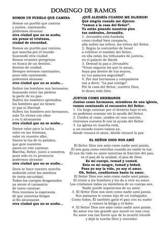 Cancionero domingo de ramos 2019 | PDF