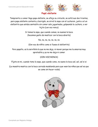 Canciones Educacion Inicial | PDF