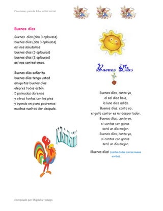 Canciones Educacion Inicial | PDF