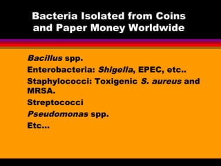 Can coins and paper money transmit Bacillus anthracis | PPT