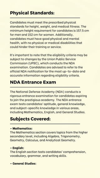 Can Commerce Students Apply for National Defense Academy (NDA)? | PDF