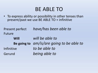 Can, could, be able to | PPTX