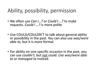 Can, could, be able to | PPTX