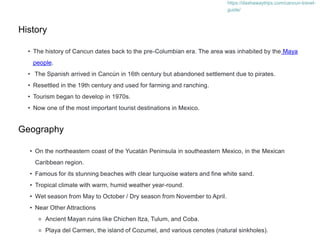 Cancún, Mexico Travel Guide by DashAwayTrips | PPTX