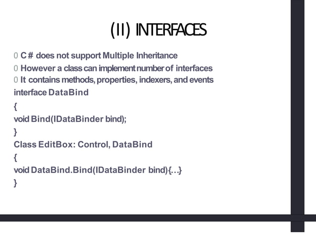 C# and .net framework | PPTX | Programming Languages | Computing