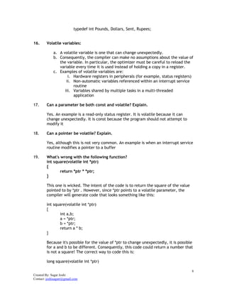 C and CPP Interview Questions | PDF