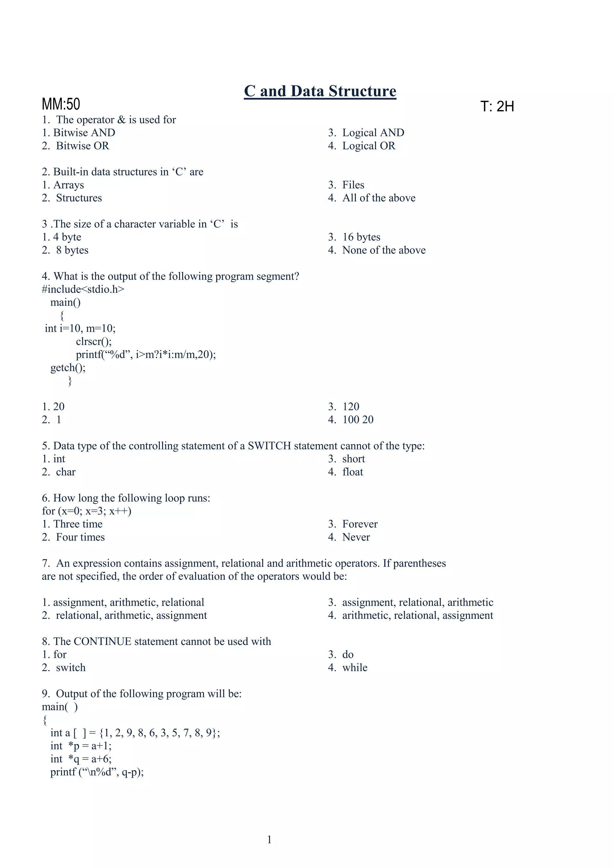 C and data structure | PDF