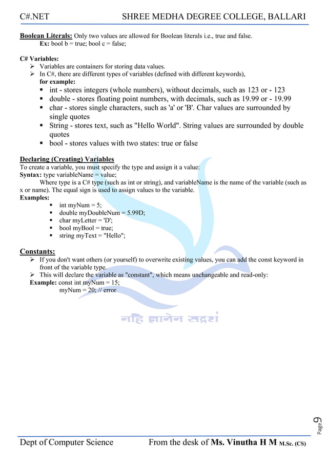 C# and Dot Net Framework 1st & 2nd Unit.pdf