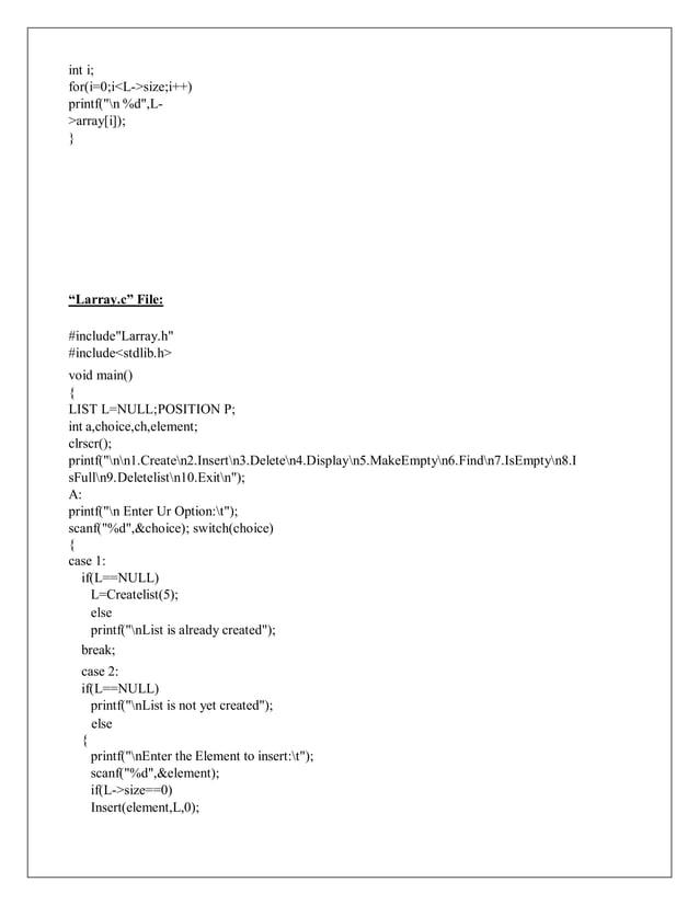 C And Data Structure Lab Manual Ece 2pdf