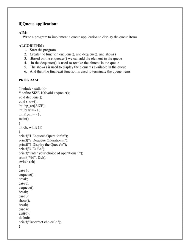 C And Data Structure Lab Manual Ece 2pdf