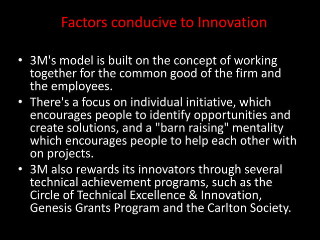 creativity and innovation of 3M | PPTX | Manufacturing Industry ...