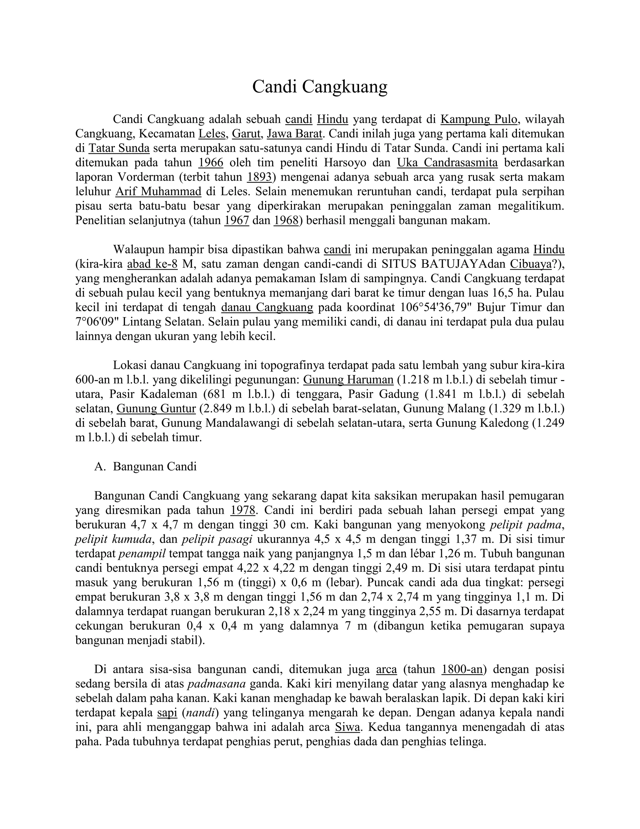 Candi Cangkuang | DOCX