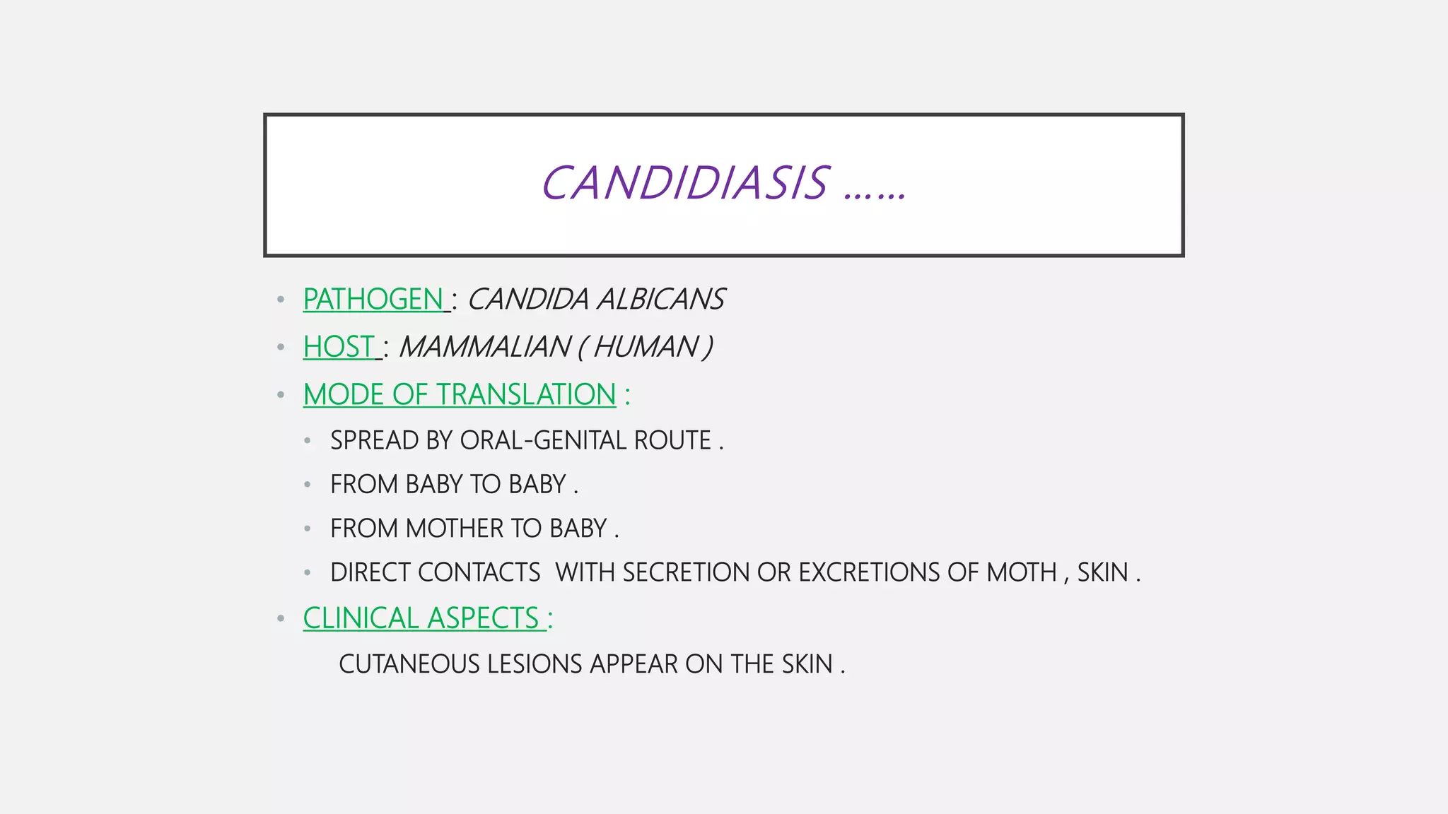 CANDIDA ALBICANS ( Candidiasis ) | PPTX