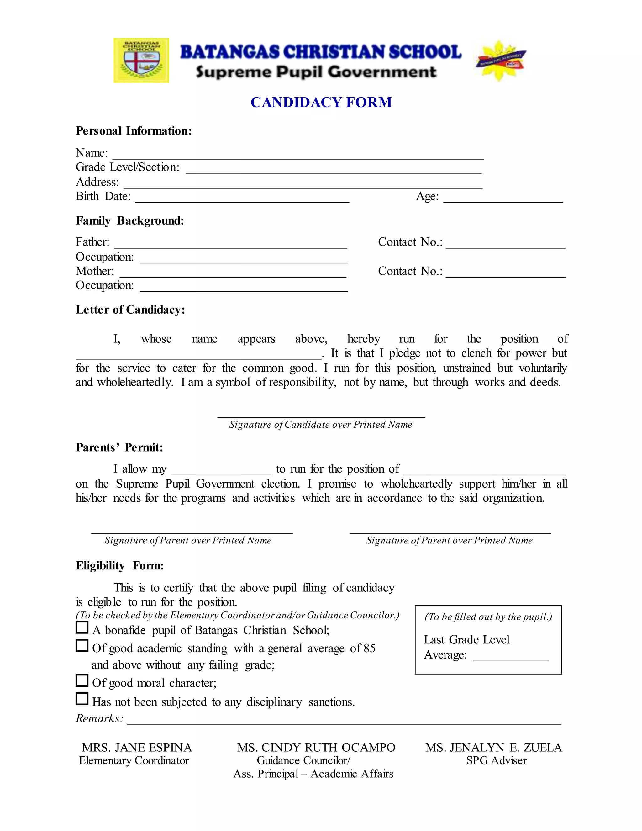Candidacy form | DOCX