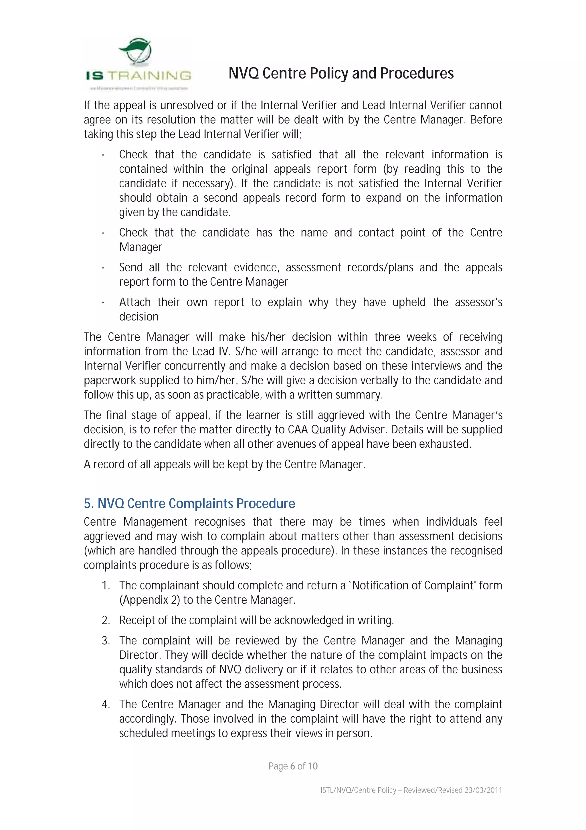Candidate appeals procedure policy | PDF