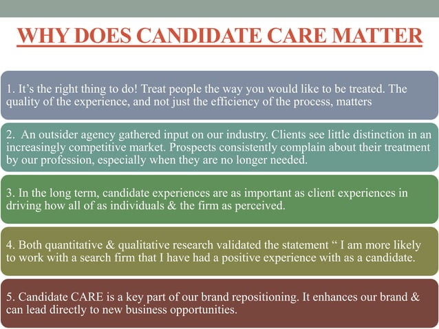 Candidate care ppt | PPTX | Resume Writing and Advice | Job Search