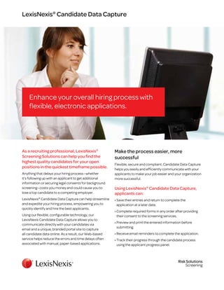 LexisNexis Candidate Data Capture | PDF