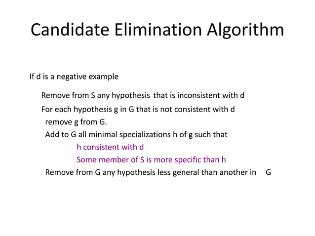 Candidate elimination example | PPTX
