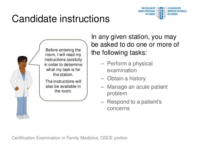 OSCE Format, new Certification Examination