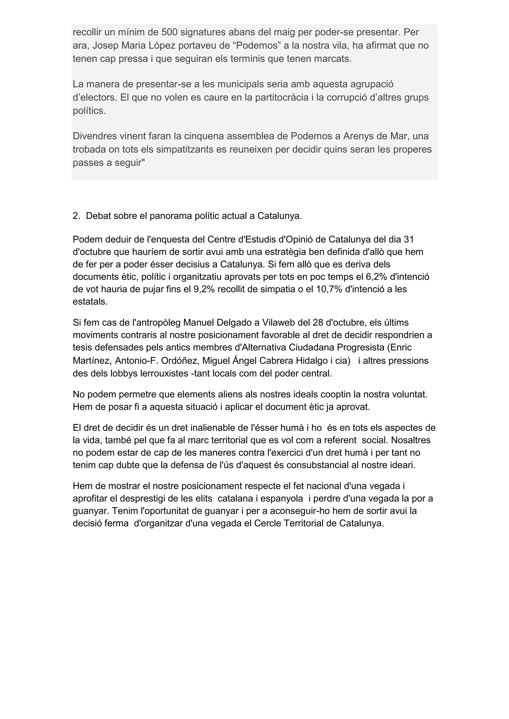 Candidatura si volem | PDF