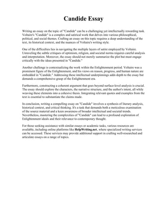 Candide Essay | PDF