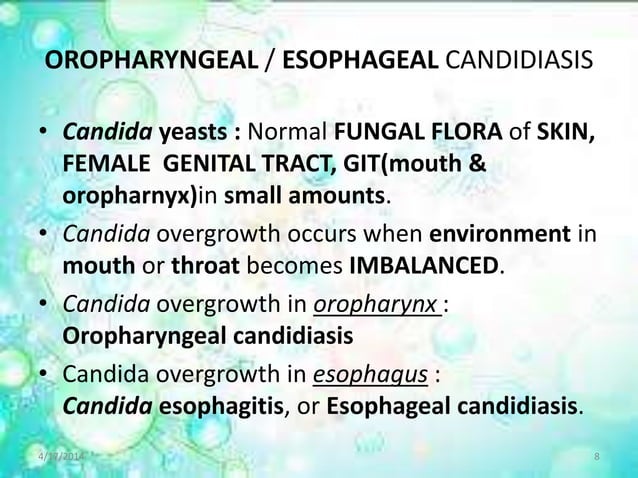Candidiasis, Moniliasis, Oral thrush, Yeast infections | PPT