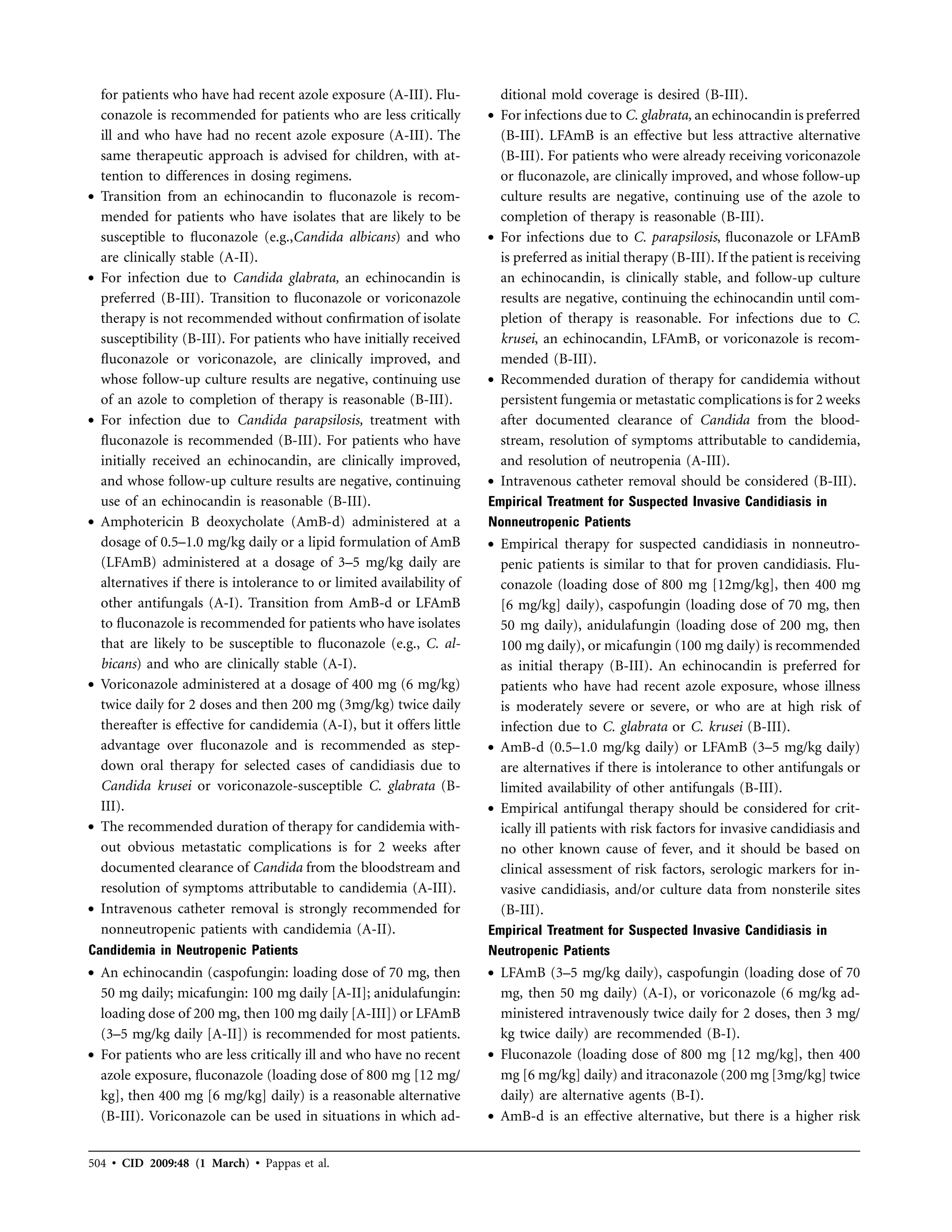 Candidiasis 2009 guideline | PDF