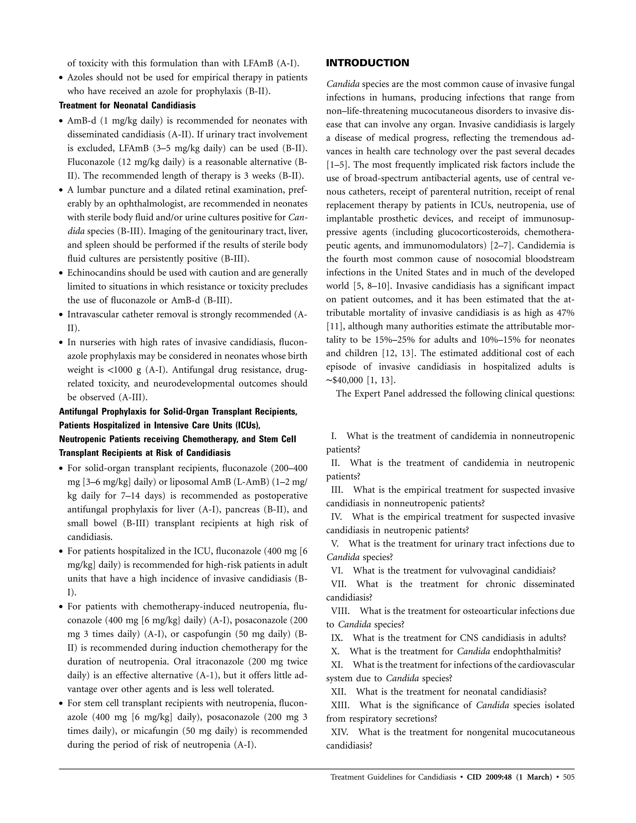 Candidiasis 2009 guideline | PDF