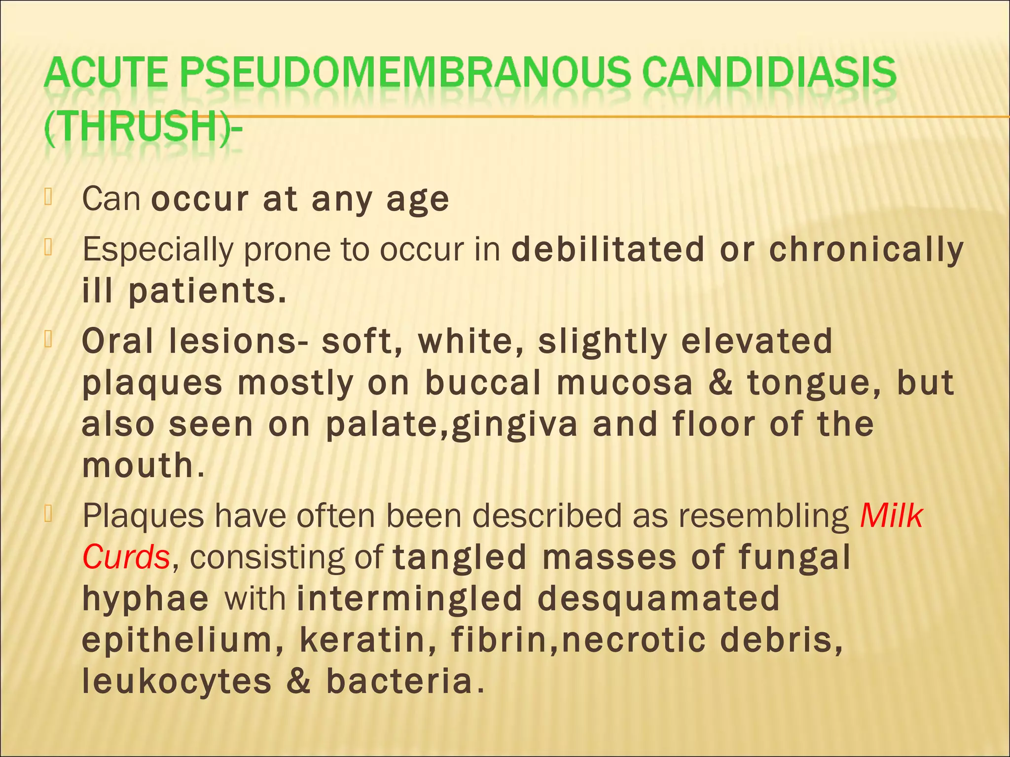 Mycotic Infections of the Oral cavity . ( Candidiasis ) | PPT