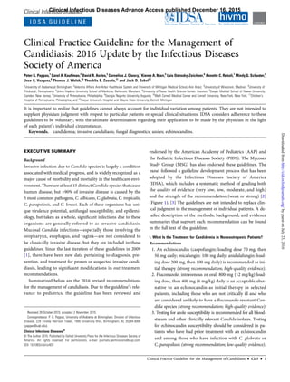 2016 IDSA Guidelines Update Management Candidiasis | PDF