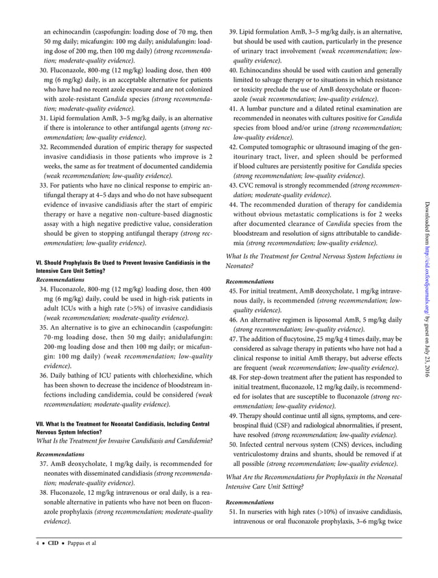 CANDIDIASIS 2016 GUIA IDSA | PDF