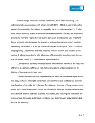 Candidiasis infections | PDF | Skin and Dermatology | Diseases and ...