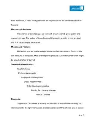 Candidiasis infections | PDF | Skin and Dermatology | Diseases and ...