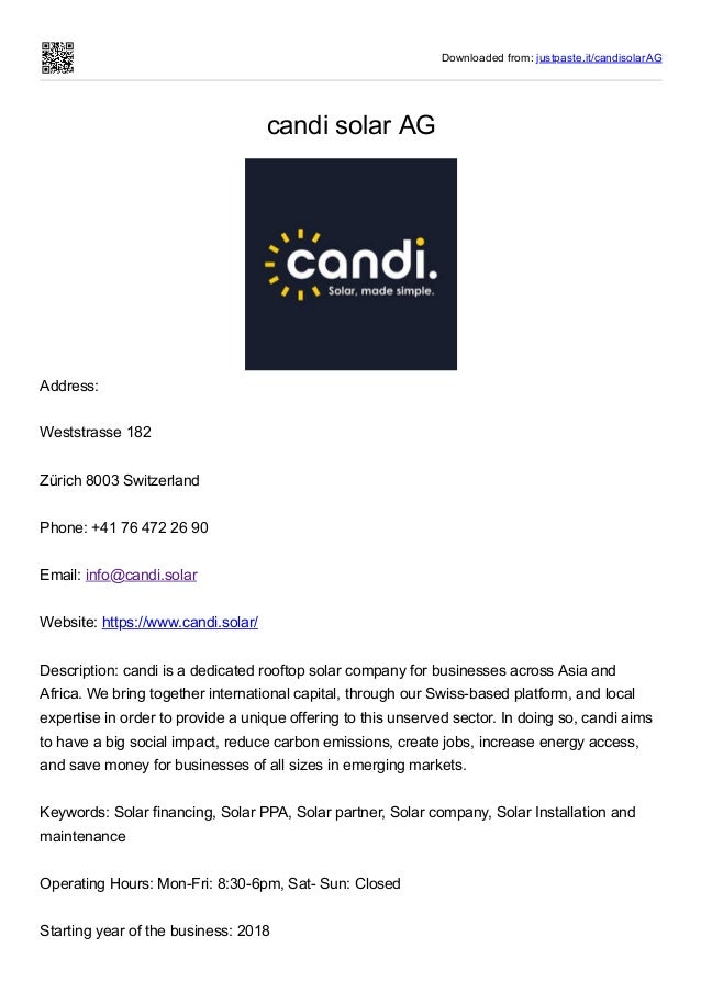 candi solar AG | PDF