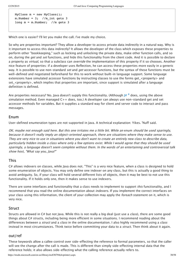 C# and java comparing programming languages | PDF