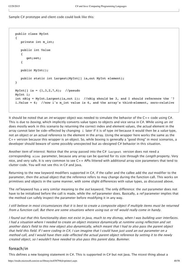 C And Java Comparing Programming Languages Pdf
