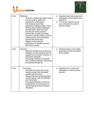Candle Making Lesson Plan - Unbound Stockton | PDF