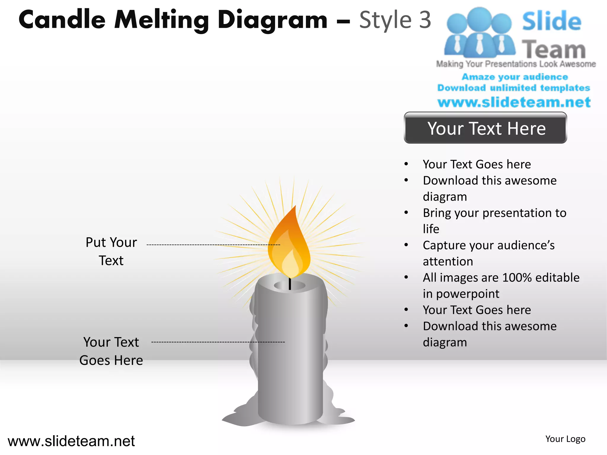 Candle melting diagram design 3 powerpoint ppt slides. | PDF