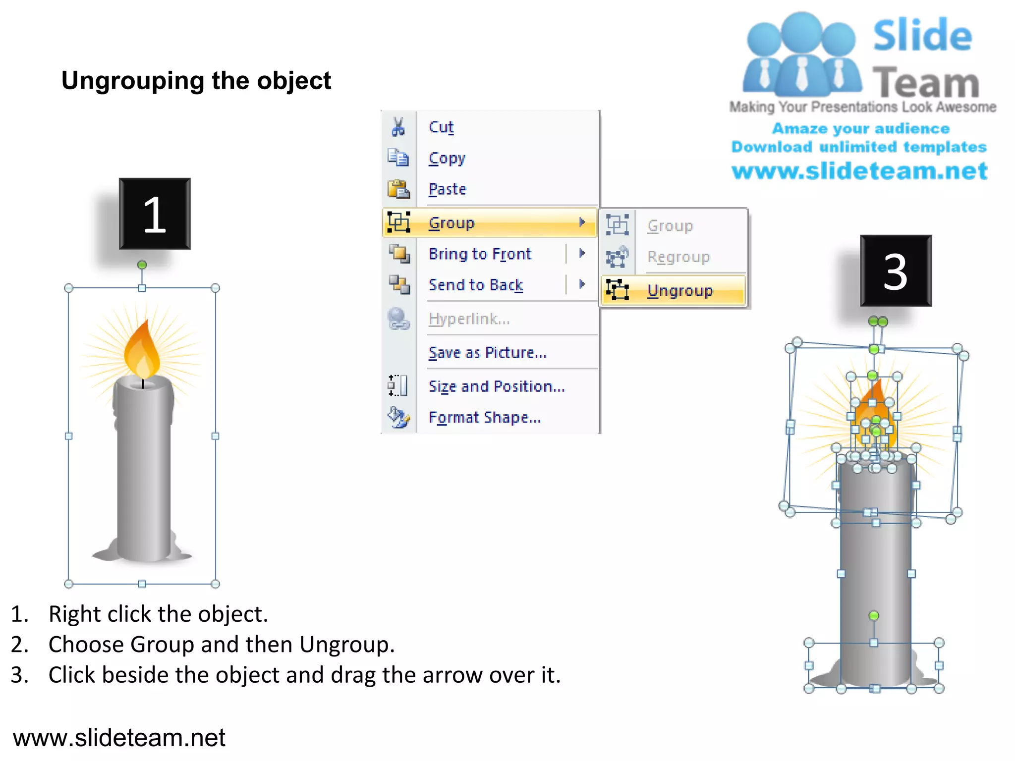 Candle melting diagram design 3 powerpoint ppt slides. | PDF