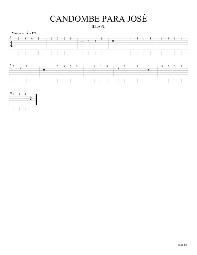 Candombe para José tablatura | PDF