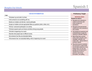 Can do statements spanish 1 | DOCX